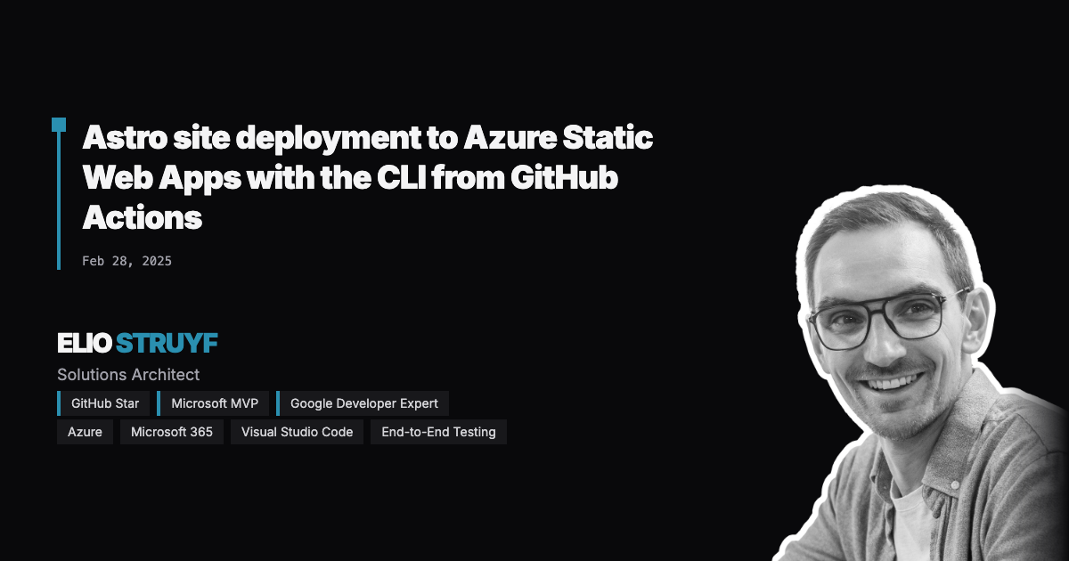 Astro site deployment to Azure Static Web Apps with the CLI from GitHub ...