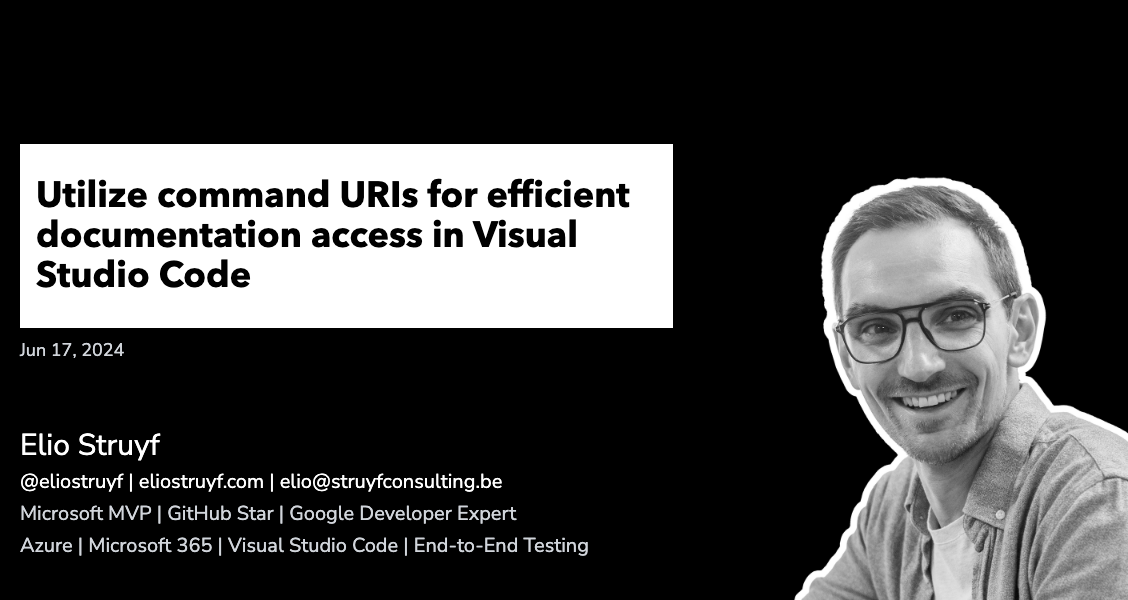 Utilize command URIs for documentation access in VSCode · Elio Struyf