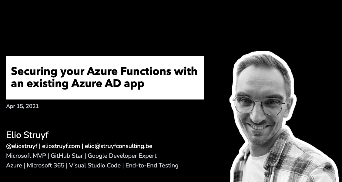 Securing Your Azure Functions With An Existing Azure Ad App · Elio Struyf 8342